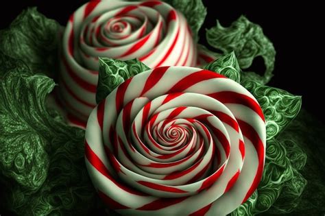 Premium Photo Roses Made Out Of Mint And Candy Cane Concept