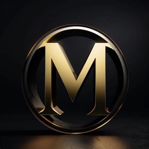편지 M 로고 디자인 프리미엄 사진