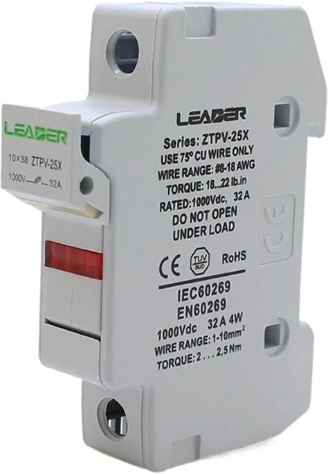 32a 1000v Solar Dc Fuse With Holder High Voltage Pv System Protection Fuse 32 Amp Heavy Duty