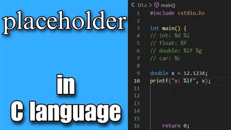Placeholders In C Language Quick And Easy YouTube