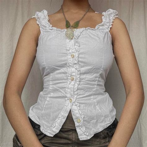 Casual Dainty Milkmaid Blouse 🧚🏽 ⚔️ Lacing In The Depop In 2024