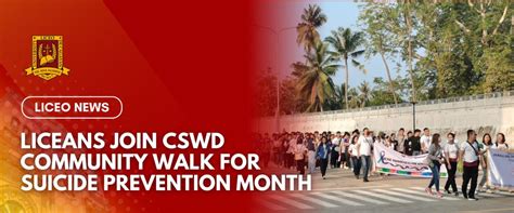 Liceans Join Cswd Community Walk For Suicide Prevention Month