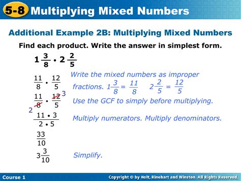 Multiplying Mixed Numbers PPT