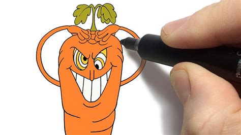 How To Draw Psycarrot From Cuphead Step By Step Youtube