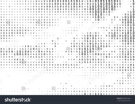 Stream Line Binary Code Black White Stock Vector Royalty Free