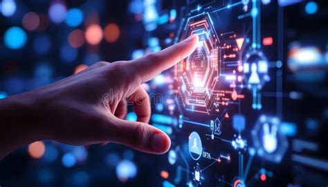 Digital Interface Interaction Futuristic Technology Stock Illustration Illustration Of Glowing