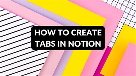 How To Create Tabs In Notion Create With Notion