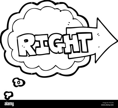 Freehand Drawn Thought Bubble Cartoon Right Symbol Pointing Stock Vector Image And Art Alamy