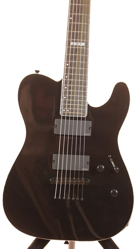 Esp E Ii Te 7 Tele Black 7 String Electric Guitar W Case 6