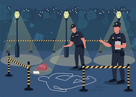 Premium Vector Crime Investigation Flat Color Illustration