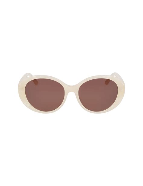 Anne Klein Ivory Pearl Glamorous Oval Sunglasses