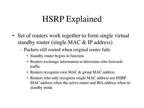 Ppt S C Hot Standby Router Protocol Powerpoint Presentation Free