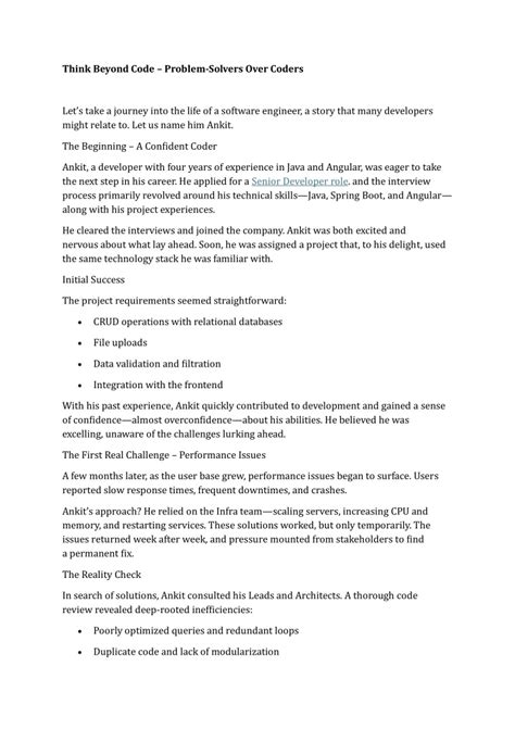 Ppt Think Beyond Code Problem Solvers Over Coders Powerpoint