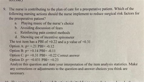 Solved 9 The Nurse Is Contributing To The Plan Of Care For