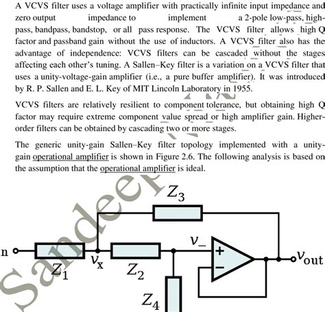 6 The Generic Sallen Key Filter Topology Because The Operational