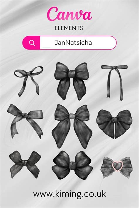 Watercolour Black Bow Canva Elements Graphic Shapes Design Picart Sticker Canvas Learning