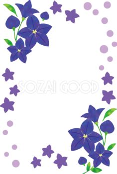 秋フレーム枠 桔梗 イラスト無料 フリー89856 素材Good