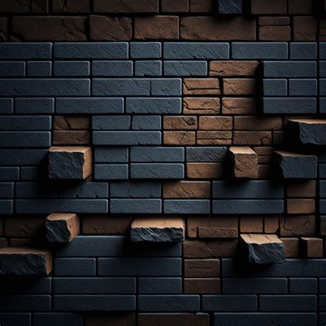 Premium Photo Bricks Texture Logo Effect Design