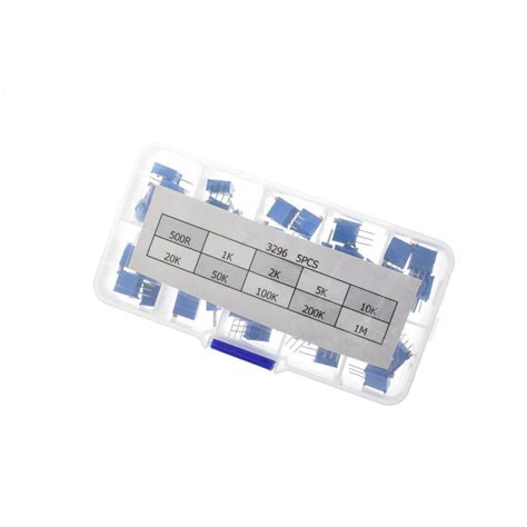 50pcs 3296w Multiturn Trimmer Potentiometer Kit High Precision 3296 Variable Resistor 500r 1k 2k