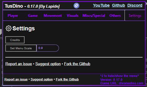 GitHub Fault Utilities TusDino Chrome Dino Mod Menu TusDino Is The