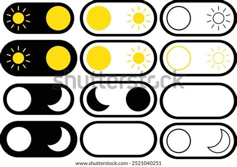 Day Night Toggle Switch Icons Set Stock Vector Royalty Free 2521040251 Shutterstock