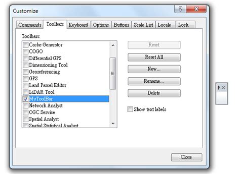 Customizing SuperGIS Desktop Creating Custom Toolbar