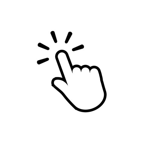 Clicking Finger Icon Line Hand Pointer Symbol Pointer App Black Vector Pointer App Black Png