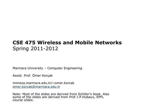 Ppt Cse Wireless And Mobile Networks Spring Powerpoint