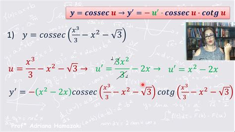 Derivadas Regra Da Cadeia Com A FunÇÃo Cossecante Youtube