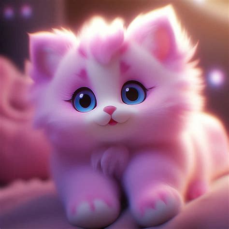 Download Free Adorable Pink Cat Illustration Wallpaper