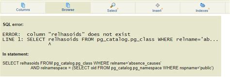 phppgadmin 7 12 with postgres 12 “error column relhasoids does not