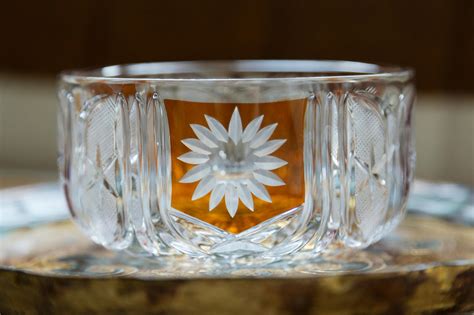 Midcentury Vintage Yellow Crystal Glass Sugar Bowl Italy 1960s For