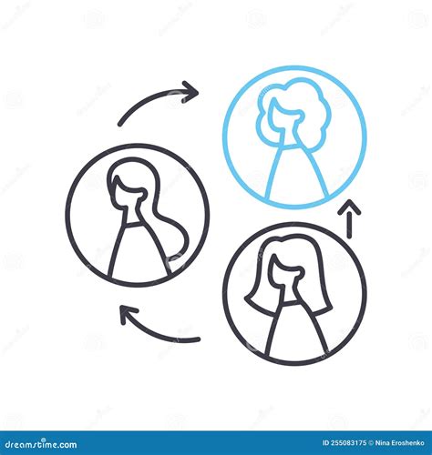 Collaboration Line Icon Outline Symbol Vector Illustration Concept Sign Stock Vector