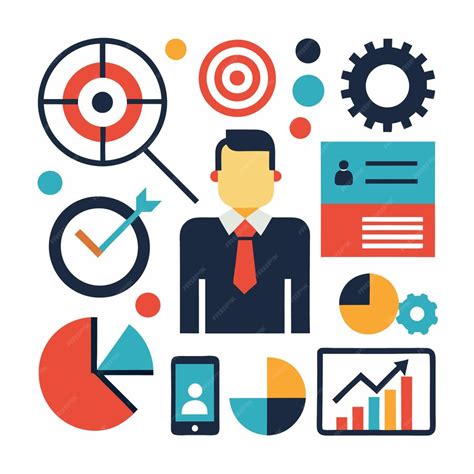 Businessman With Target Graph And Charts Premium Ai Generated Vector