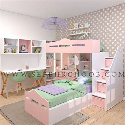 خرید سرویس خواب نوجوان تخت خواب و کمد اتاق خواب نوجوان سپهر چوب