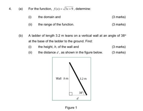 solved a for the function f x sqrt{3 x 9}