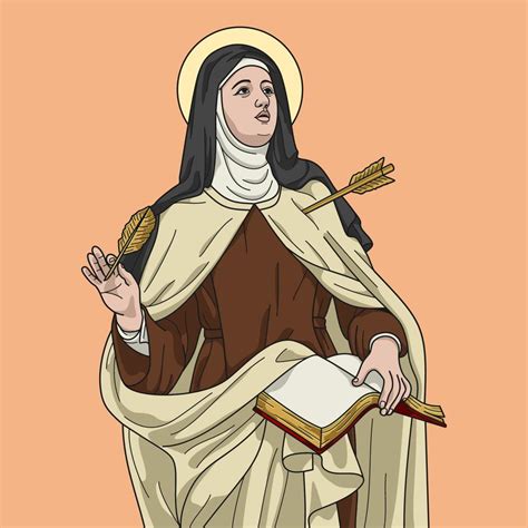 Saint Teresa Of Jesus Of Avila Colored Vector Illustration 12255980