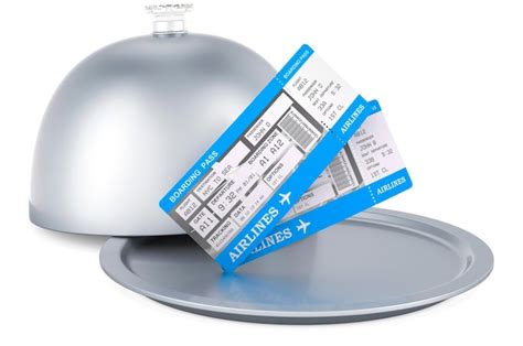 Premium Photo Boarding Pass Tickets Inside Restaurant Cloche 3d Rendering
