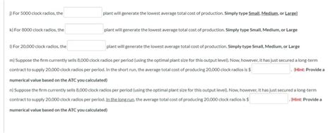 Solved Table 11 9 Fixed Cost Average Variable Cost Small