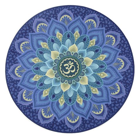 Tapis De Méditation Rond Ohm Accessoire Méditation Sept Chakras