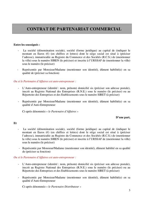 Modèle de contrat de partenariat commercial 72600 Hot Sex Picture