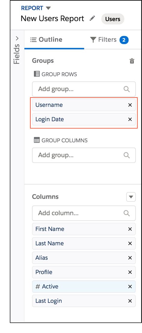 Create A User Activity Report Based On Salesforce Log In Times Ebsta Knowledge Base
