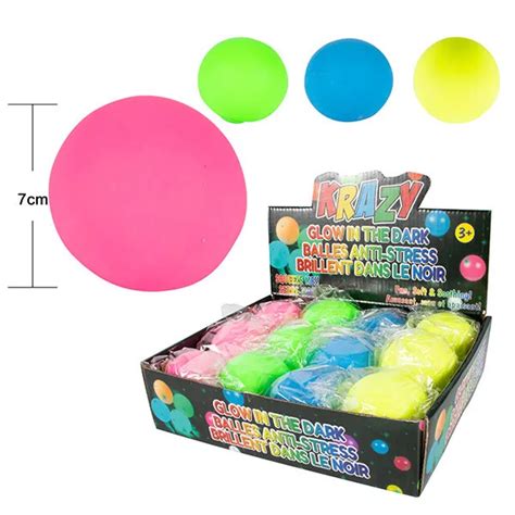 Krazy Squishy Ball 7cm Glow In Dark 144pcscarton