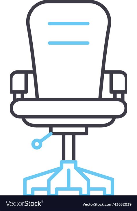 Desk Chair Line Icon Outline Symbol Royalty Free Vector