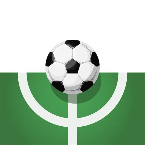 필드 평면 벡터 일러스트 레이 션에 센터 자리에 축구 축구 공 격리 된 스포츠 장비 아이콘 프리미엄 벡터