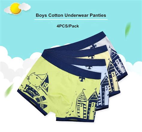 4 шт лот ясельного и дошкольного возраста для мальчиков подростков нижнее белье трусы удобные