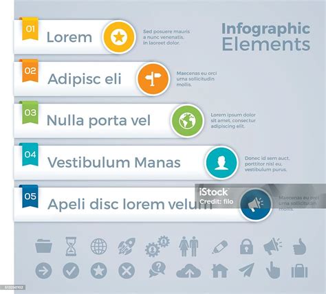 Elemen Infografis Ilustrasi Stok Unduh Gambar Sekarang Lima Objek