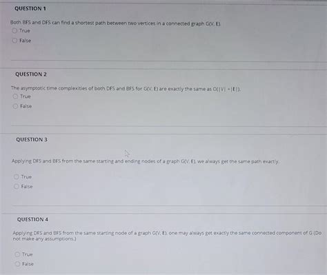 Solved Question 1 Both Bfs And Dfs Can Find A Shortest Path