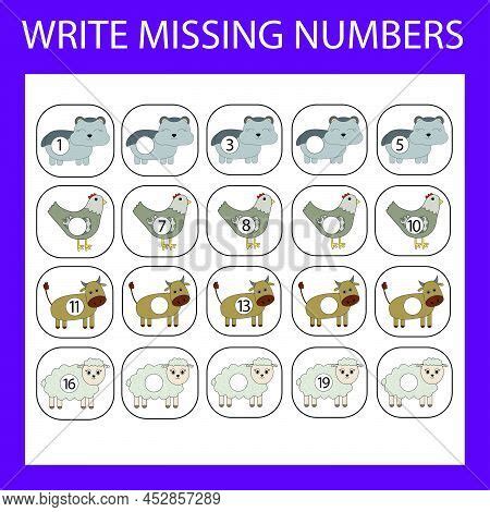 Write Missing Numbers Vector Photo Free Trial Bigstock