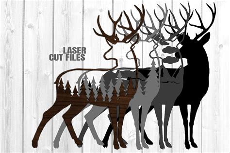 Deer Laser Cut Files Layered Home Décor SVG Glowforge File Etsy